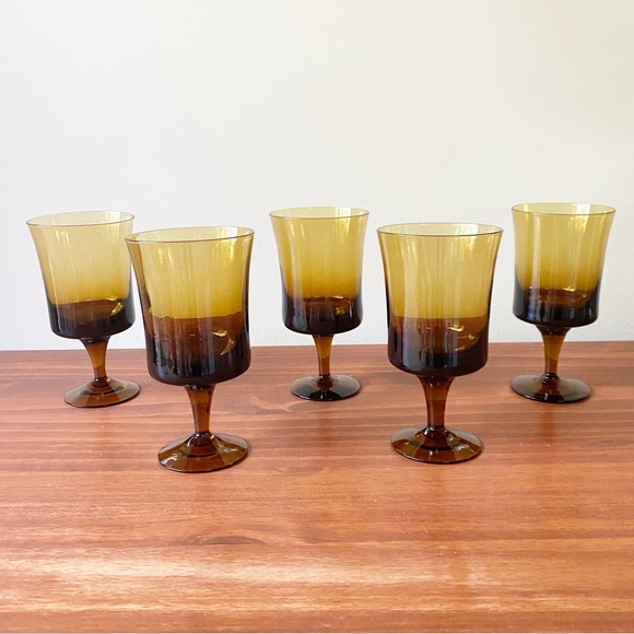 Vintage | Dining | Vintage Denby Arabeque Brown Glass Goblet Drinking ...